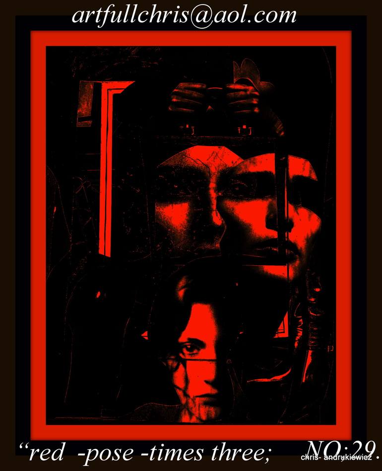RED POSE TIMES THREE;- DIGITAL ART Printmaking by christopher ...