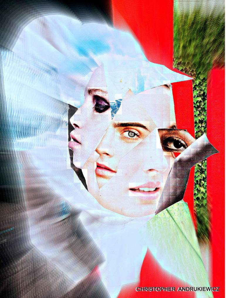 split face zoomed pattern and females. Collage by christopher ...