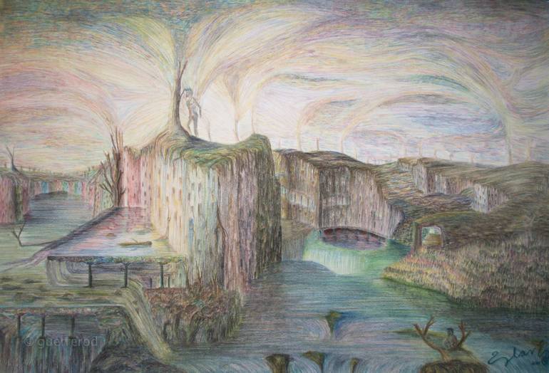 Valley of colors Drawing by Flavio Guerrerod | Saatchi Art
