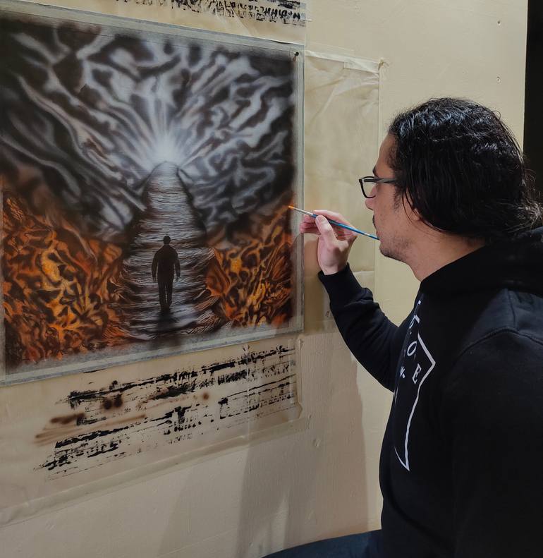 A path to light (paradise lost) Painting by Mostafa Nour | Saatchi Art