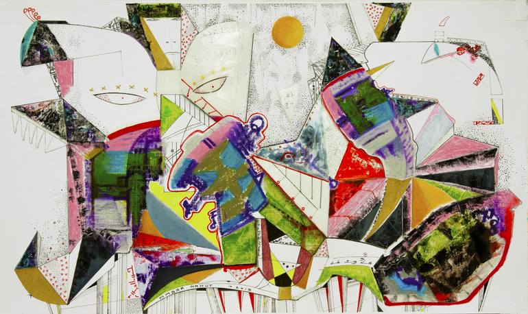 Devouring Cosmos / Voracious Earth Painting by Ambra Nanut | Saatchi Art