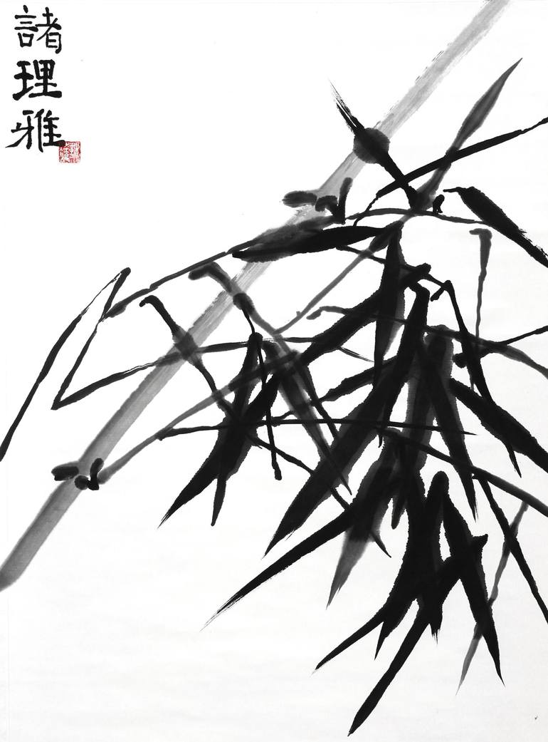 Sharp Bamboo Painting by Lula Bajek | Saatchi Art