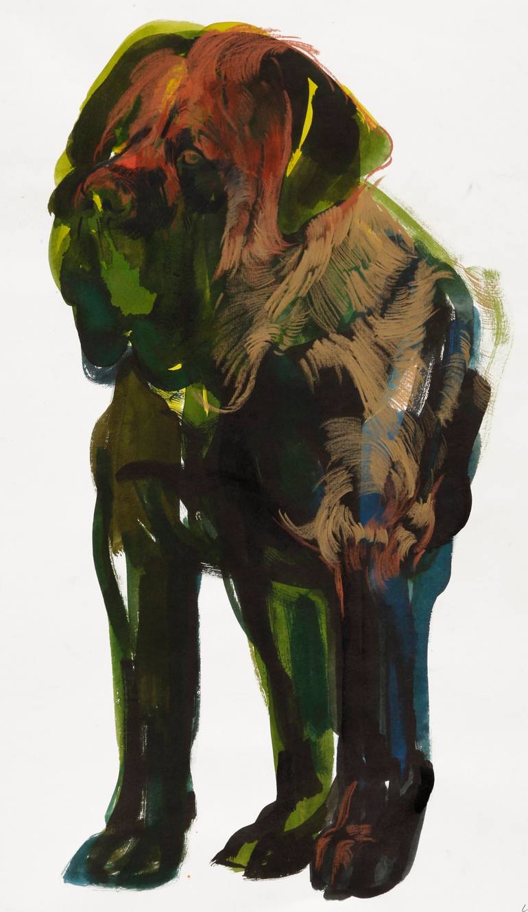 Big Dog Drawing by Lula Bajek | Saatchi Art