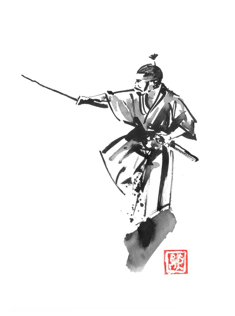 samurai position Drawing by Pechane Sumie | Saatchi Art