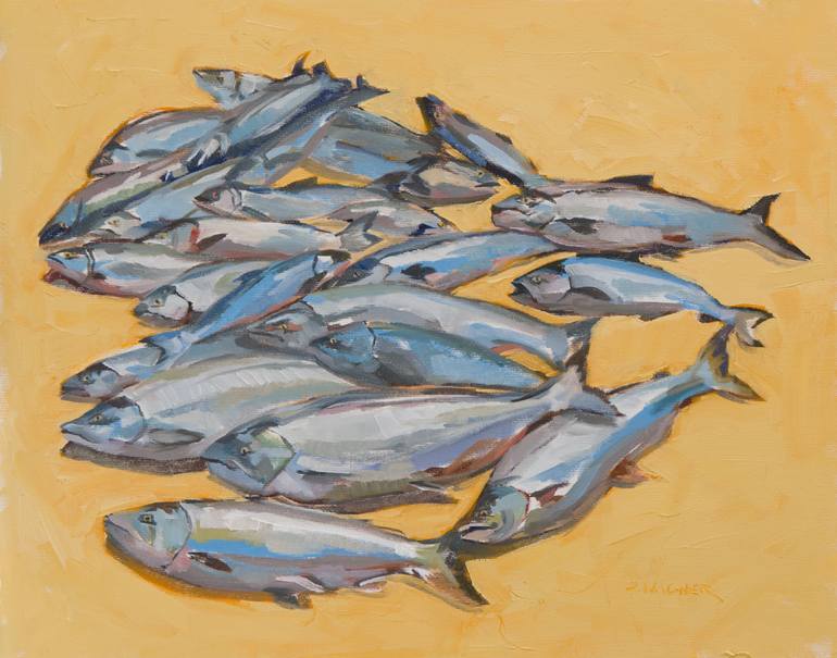 A Mess of Fish Painting by Dawn Wagner | Saatchi Art