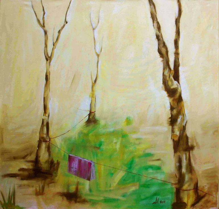 Batas Perburuan (The Border of Hunt) Painting by Allatief All | Saatchi Art