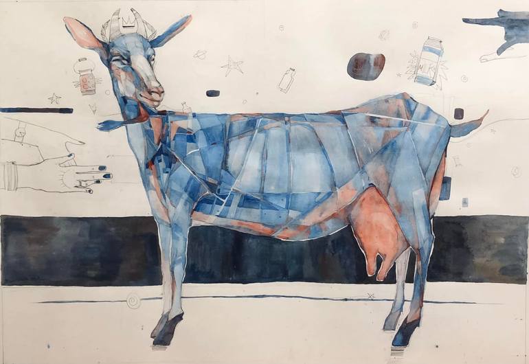 Goat Milk’a knows, she’s champion Drawing by Lida Melnychuk | Saatchi Art