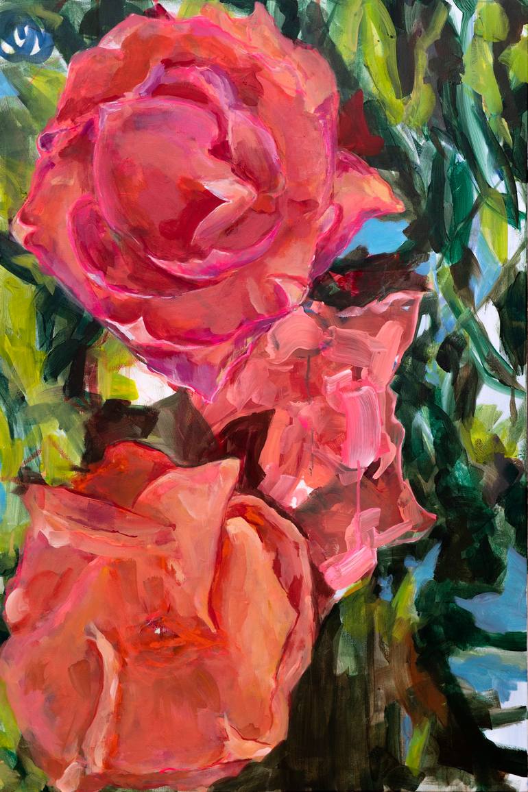 Pink Roses Painting by Molly Howell | Saatchi Art