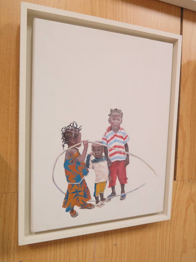 Gabonese children Painting by Jesus Manuel Moreno | Saatchi Art