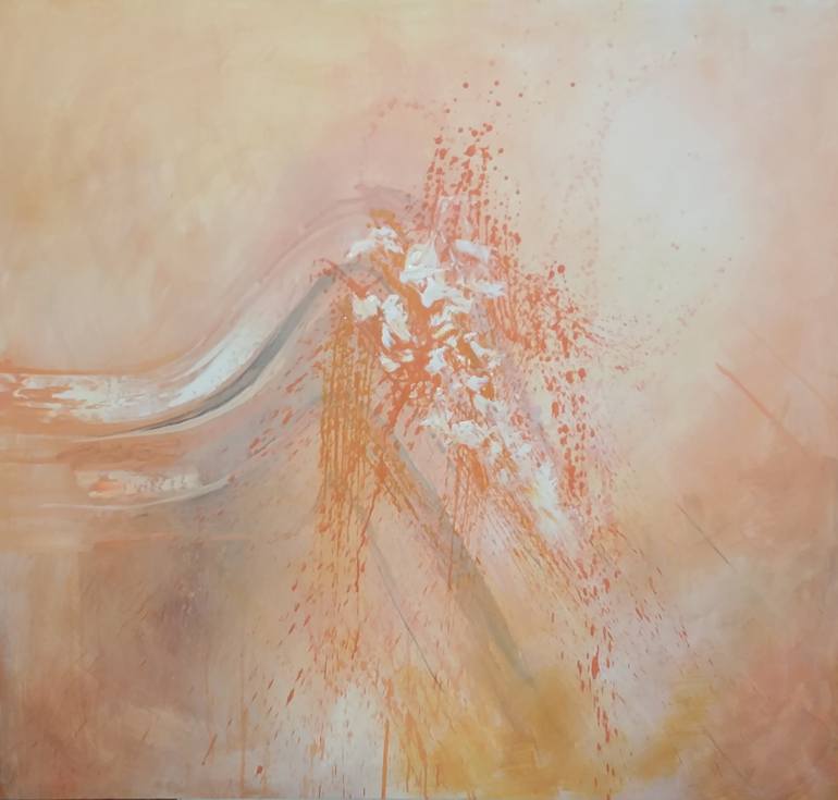 Orange Abstract Painting by Bev Smith Martin | Saatchi Art