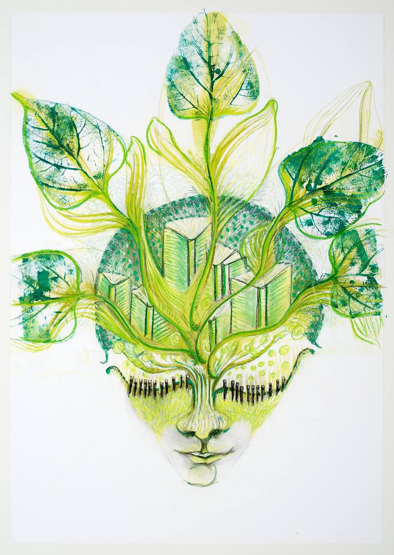 Growing mind Drawing by Jacolien de Jong | Saatchi Art