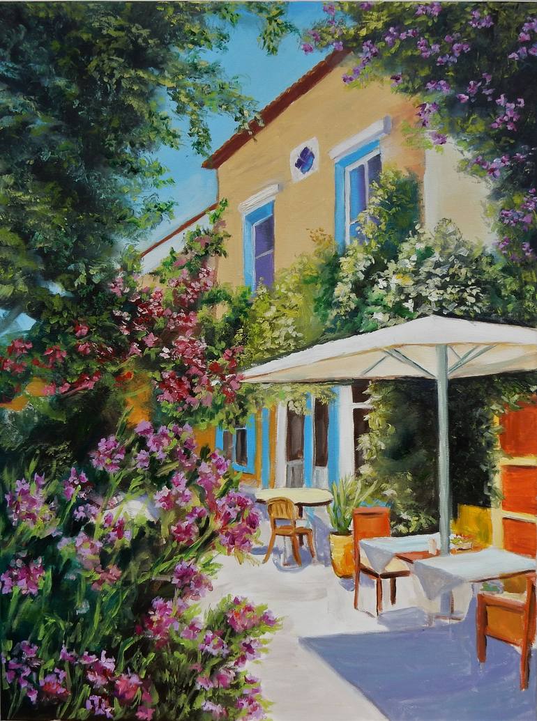 South city in the summer. Cityscape. Painting by Vita Schagen | Saatchi Art