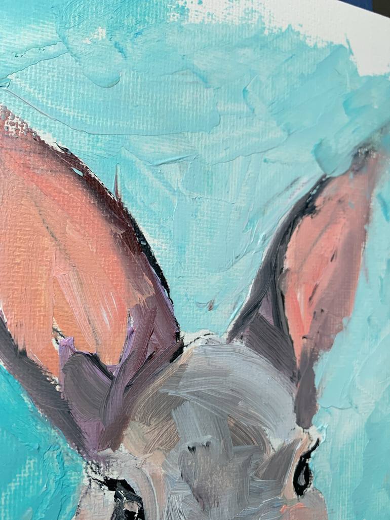 Pink rabbit. Painting by Vita Schagen | Saatchi Art