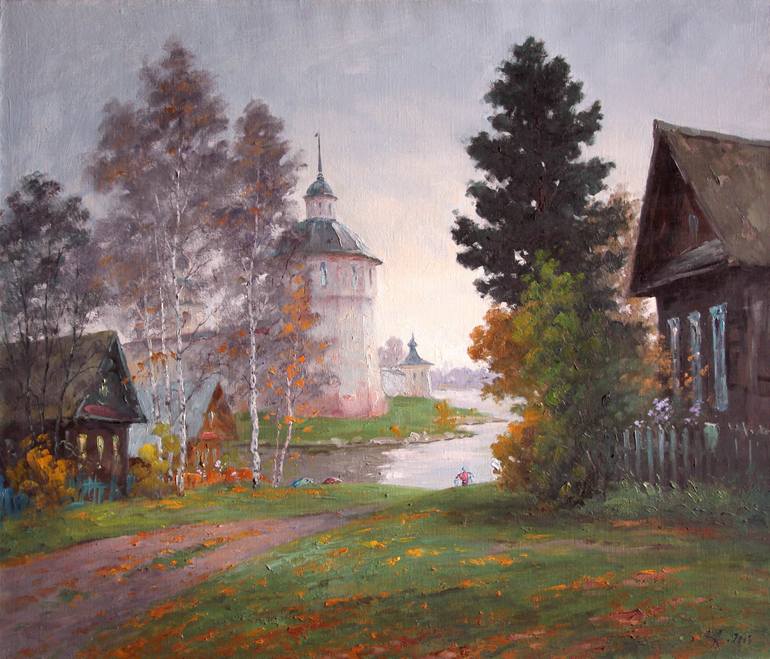 The Kirillov town. The Alley Painting by Alexander Alexandrovsky ...