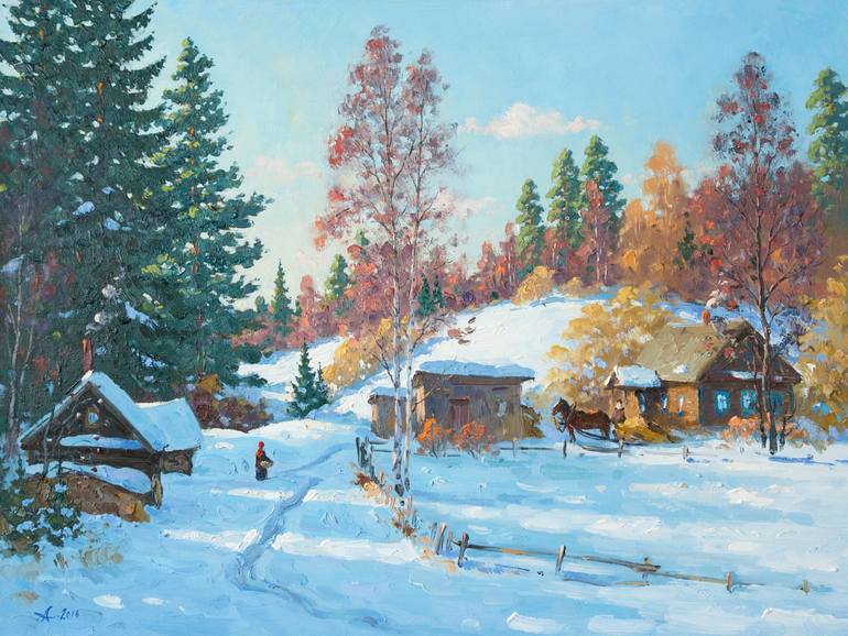 The Shug. Lake. March Painting by Alexander Alexandrovsky | Saatchi Art