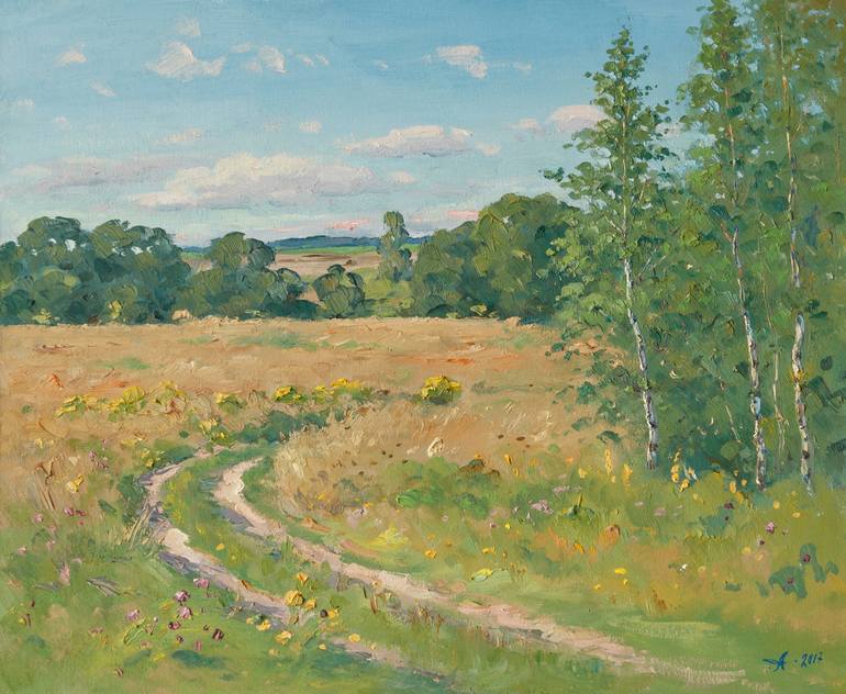 The road to river, summer Painting by Alexander Alexandrovsky | Saatchi Art