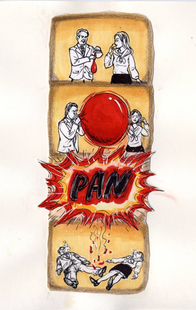 Four-Panel Cartoon Painting by M Groovy | Saatchi Art