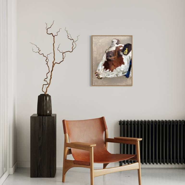 Head study of a dairy cow Painting by Philine van der Vegte | Saatchi Art