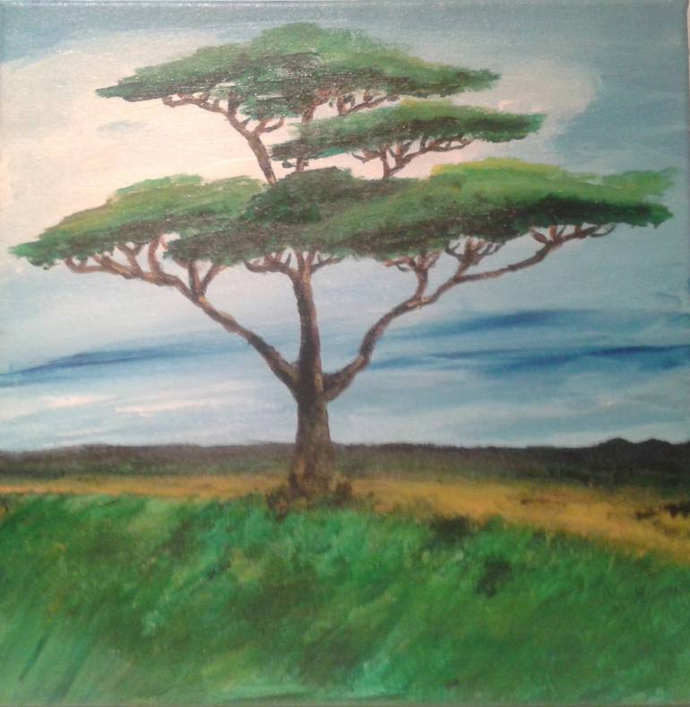 African tree Painting by Maciej Walczak | Saatchi Art
