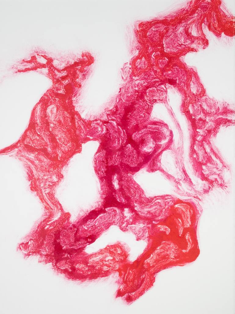 Monotype in Quinacridone Magenta and Scarlet Red - Limited Edition 1 of ...