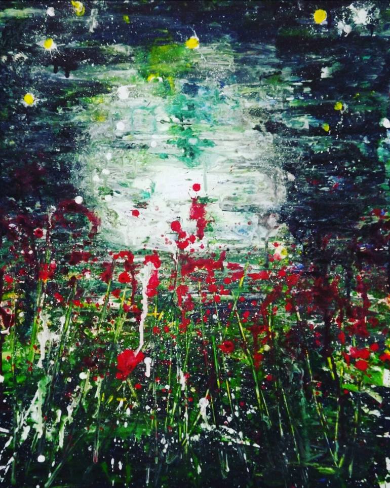 Bloody poppy Painting by Andreas Singh | Saatchi Art