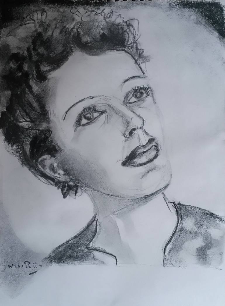 Edith Piaf I Drawing by Wil Van Rijn | Saatchi Art