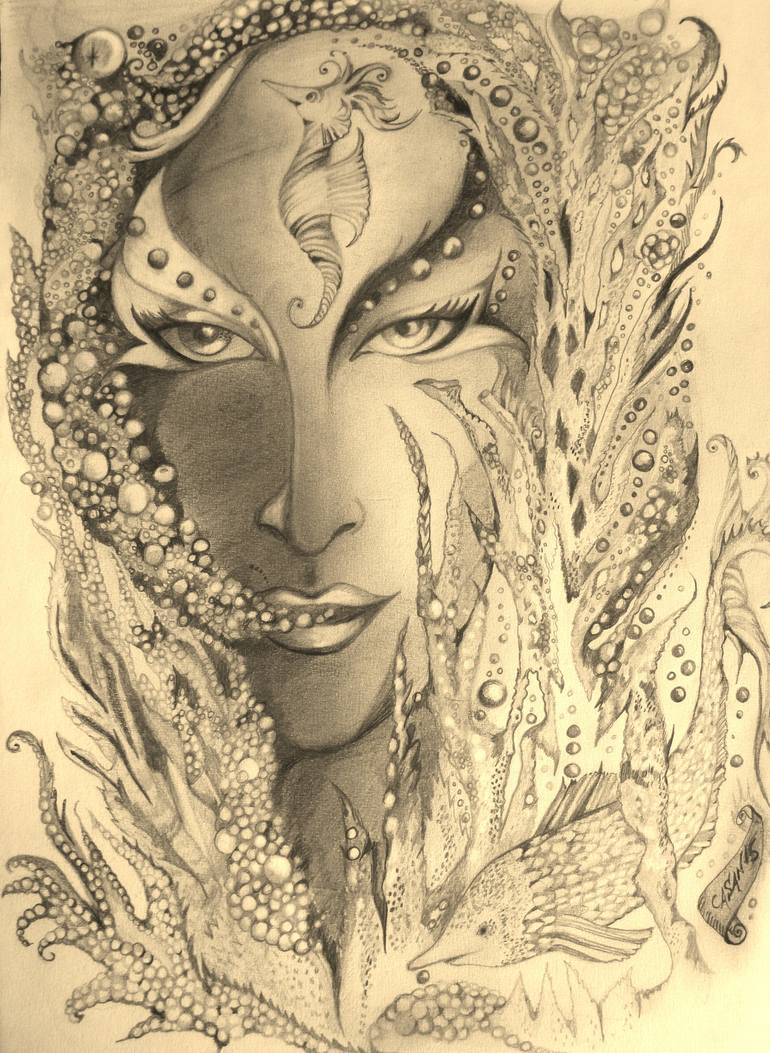 Sea Witch Drawing by Rachel Henderson | Saatchi Art