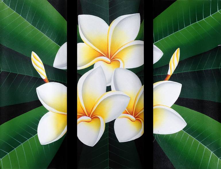 Frangipani Painting by Natalia Davis | Saatchi Art
