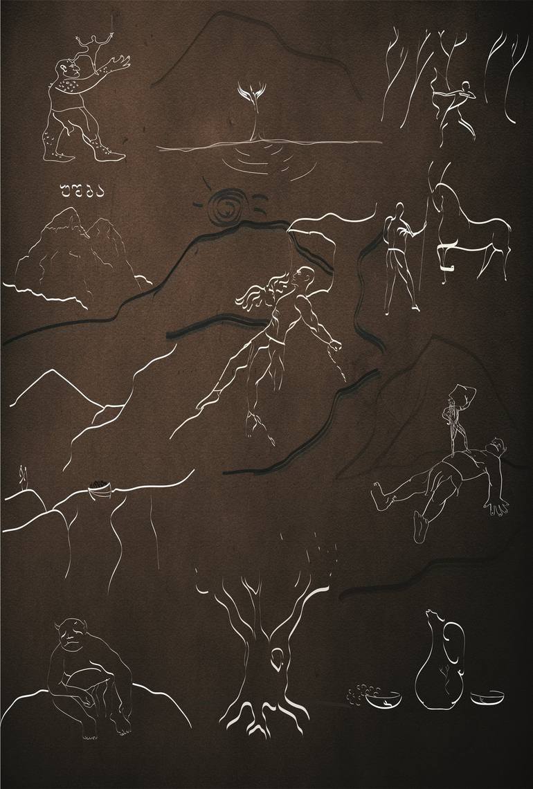 georgian myths Drawing by antoni chkhaidze | Saatchi Art