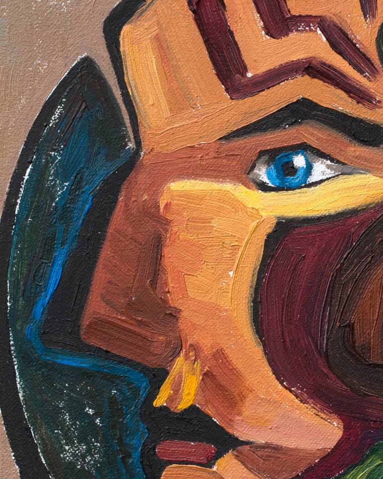 Futuristic Self Portrait Painting by Oleksandr Balbyshev | Saatchi Art