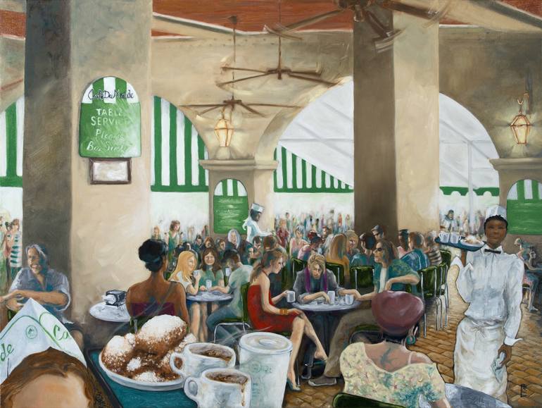 Cafe' Du Monde Painting by Emily Cathcart | Saatchi Art