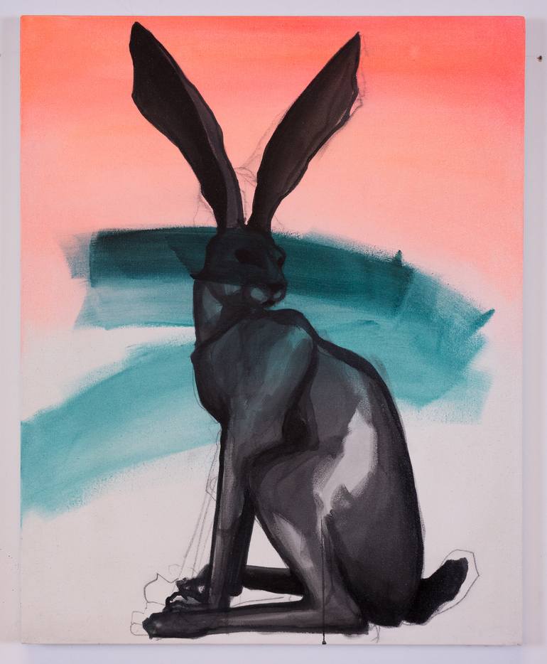 Black Rabbit #1 Painting by Sarah Edwards | Saatchi Art