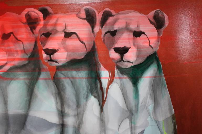 Copper Cats Painting by Sarah Edwards | Saatchi Art