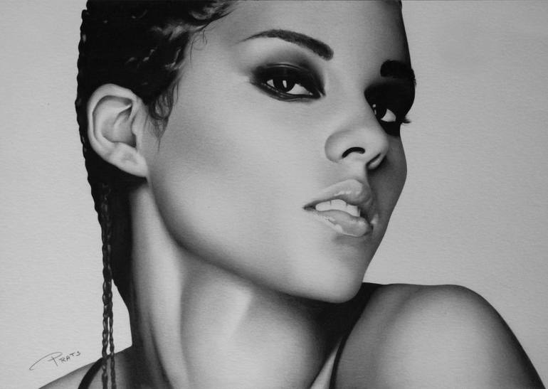 Alicia Keys Drawing by Pablo Pedrajas Prats | Saatchi Art