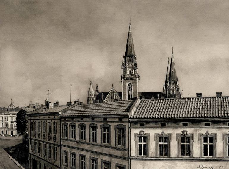 Church of st. Elisabeth Painting by Maks Belinsky | Saatchi Art