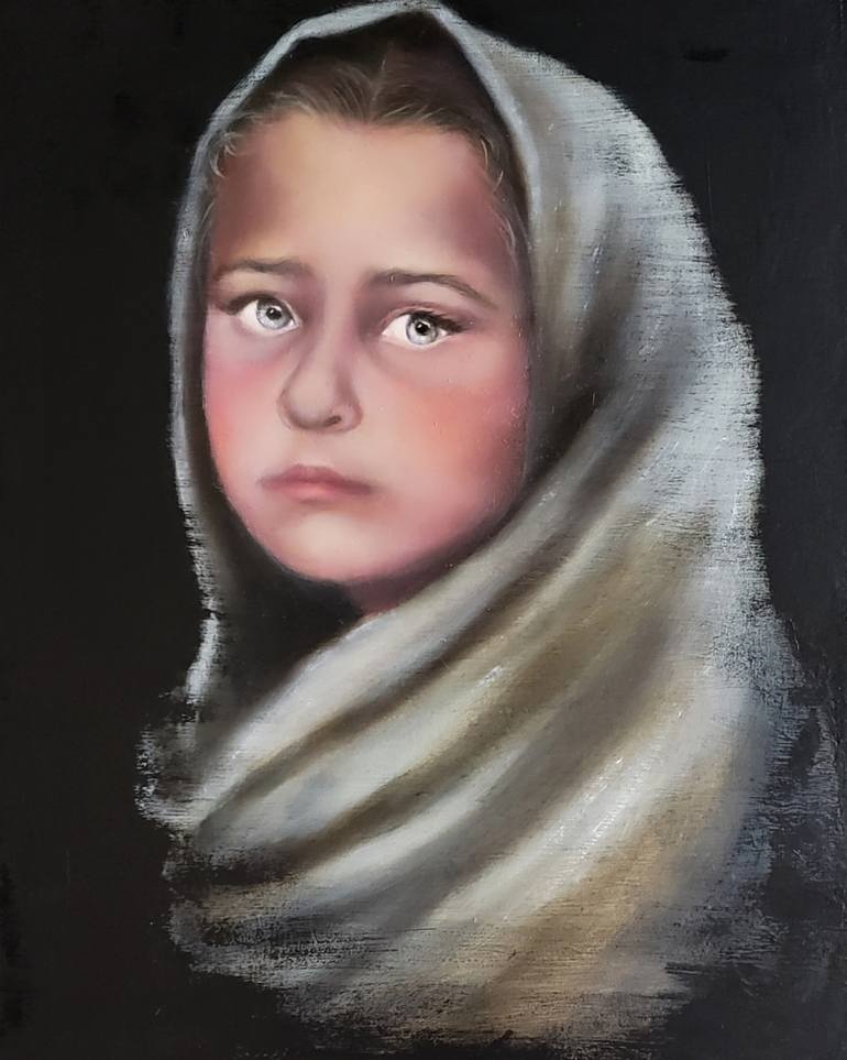Afghan Girl Portrait Child Painting by Nersel Muehlen | Saatchi Art
