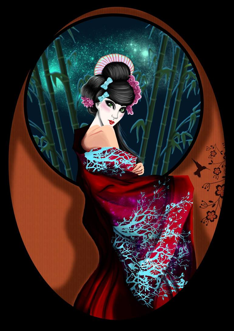 Geisha Drawing by Raquel Garcia | Saatchi Art