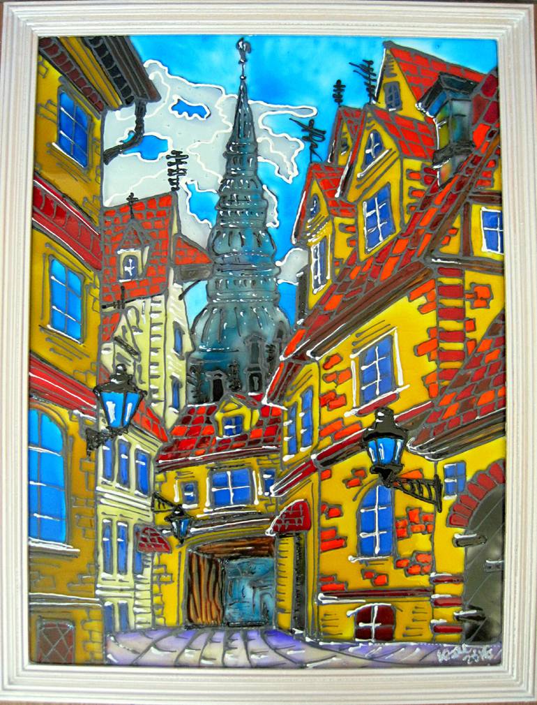 Old Riga Painting by Julia Makarova | Saatchi Art