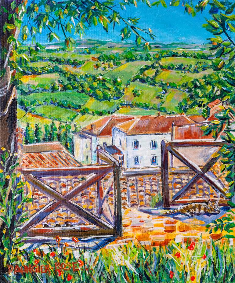 PENNE D'AGENAIS ROOFTOPS Painting by Diana Rose | Saatchi Art