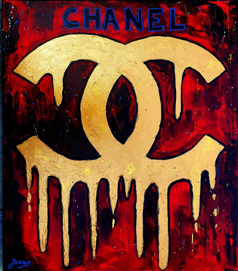 Chanel cries with golden tears Painting by Jovan Srijemac | Saatchi Art