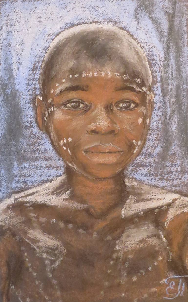 In thought about traditions. Pygmees Drawing by Kateryna Piatakova ...