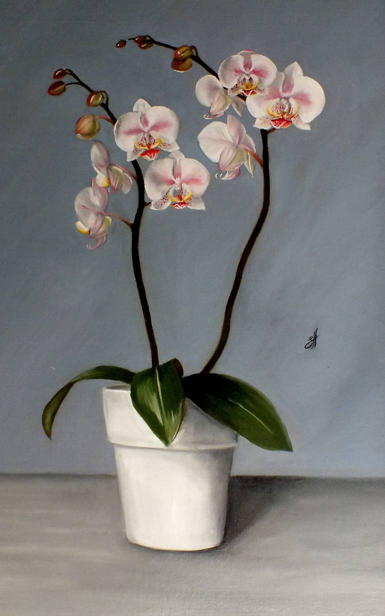 Winter Orchids Painting by Sophie Hall | Saatchi Art