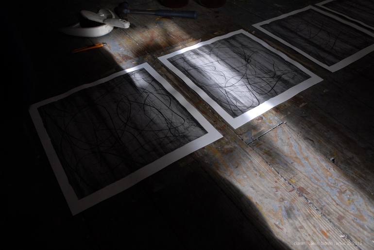 Floor Drawings - Work in progress, installation view Drawing by Barra ...