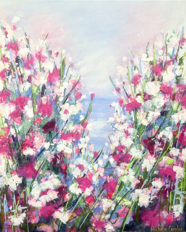 Azure Blush. SOLD. Painting by Michelle Carolan | Saatchi Art
