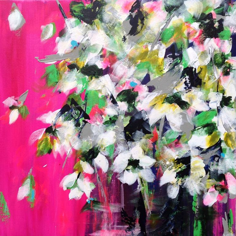 Spring Magnolias - Pink Painting by Michelle Carolan | Saatchi Art