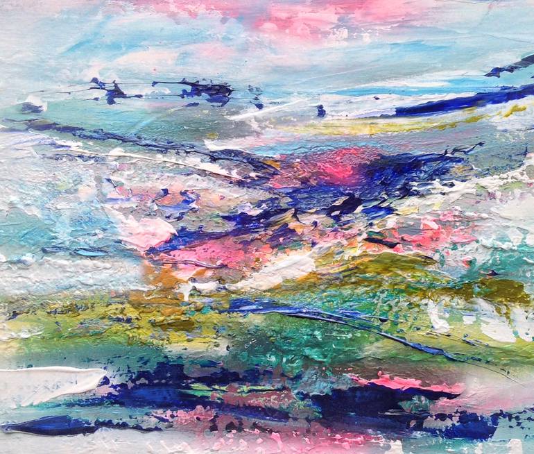 Santorini Sunset Painting by Michelle Carolan | Saatchi Art