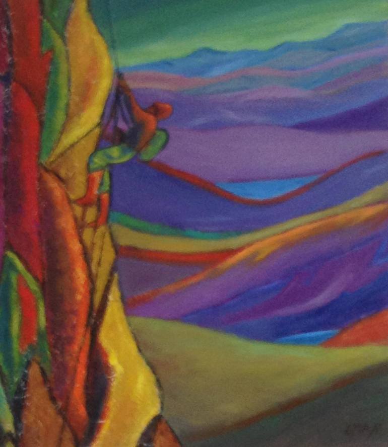 the mountain climber Painting by eman soliman | Saatchi Art