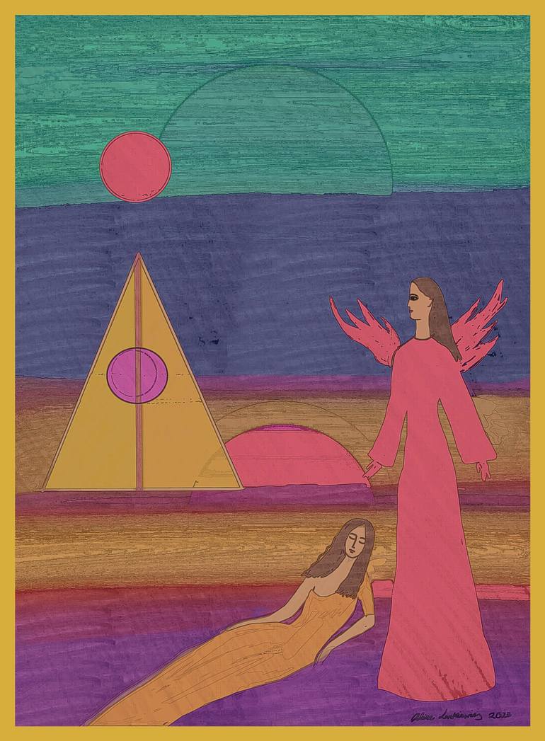 Cosmic Landscape Drawing by Alice Lenkiewicz | Saatchi Art