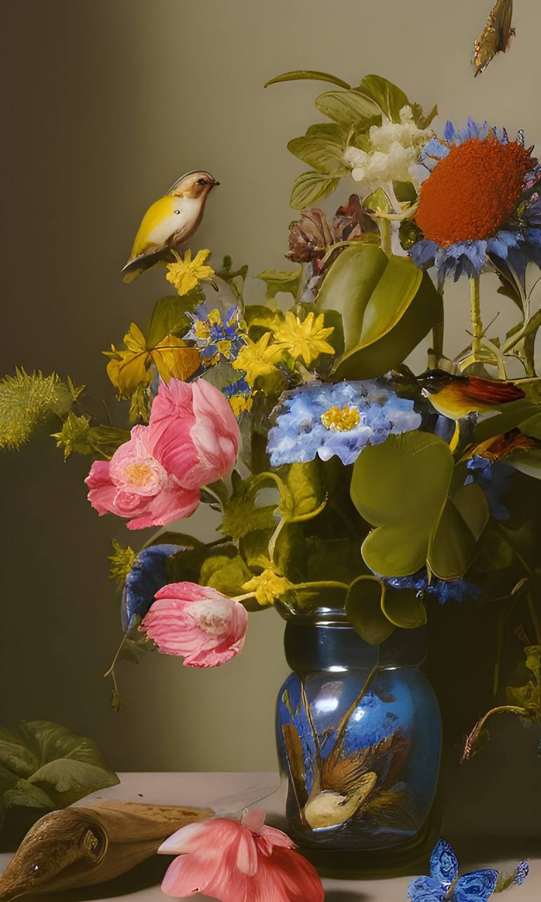 Still Life with Yellow Bird Digital by Alice Lenkiewicz | Saatchi Art