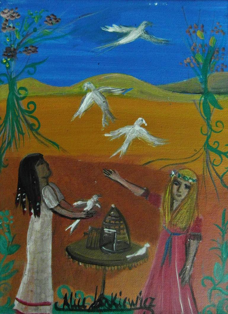 Free the Birds Painting by Alice Lenkiewicz | Saatchi Art